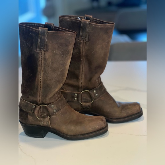 FRYE AND CO. | Shoes | Frye Short Harness Boot In Brown Leather Womens ...